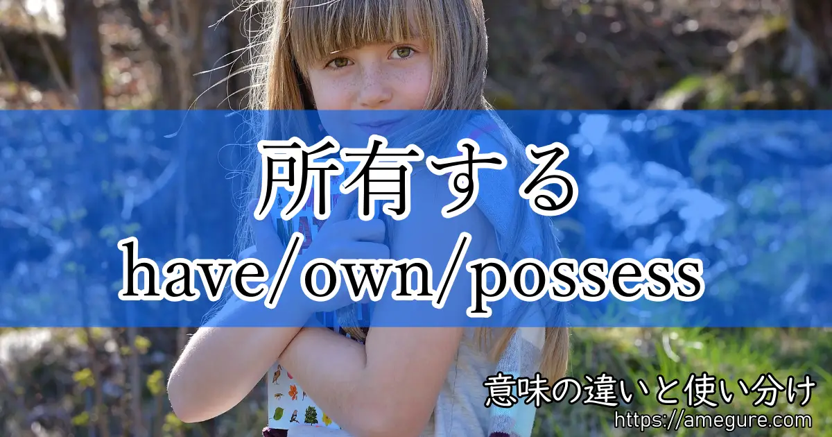 【英語】have/own/possess(所有する)の意味の違いと使い分け